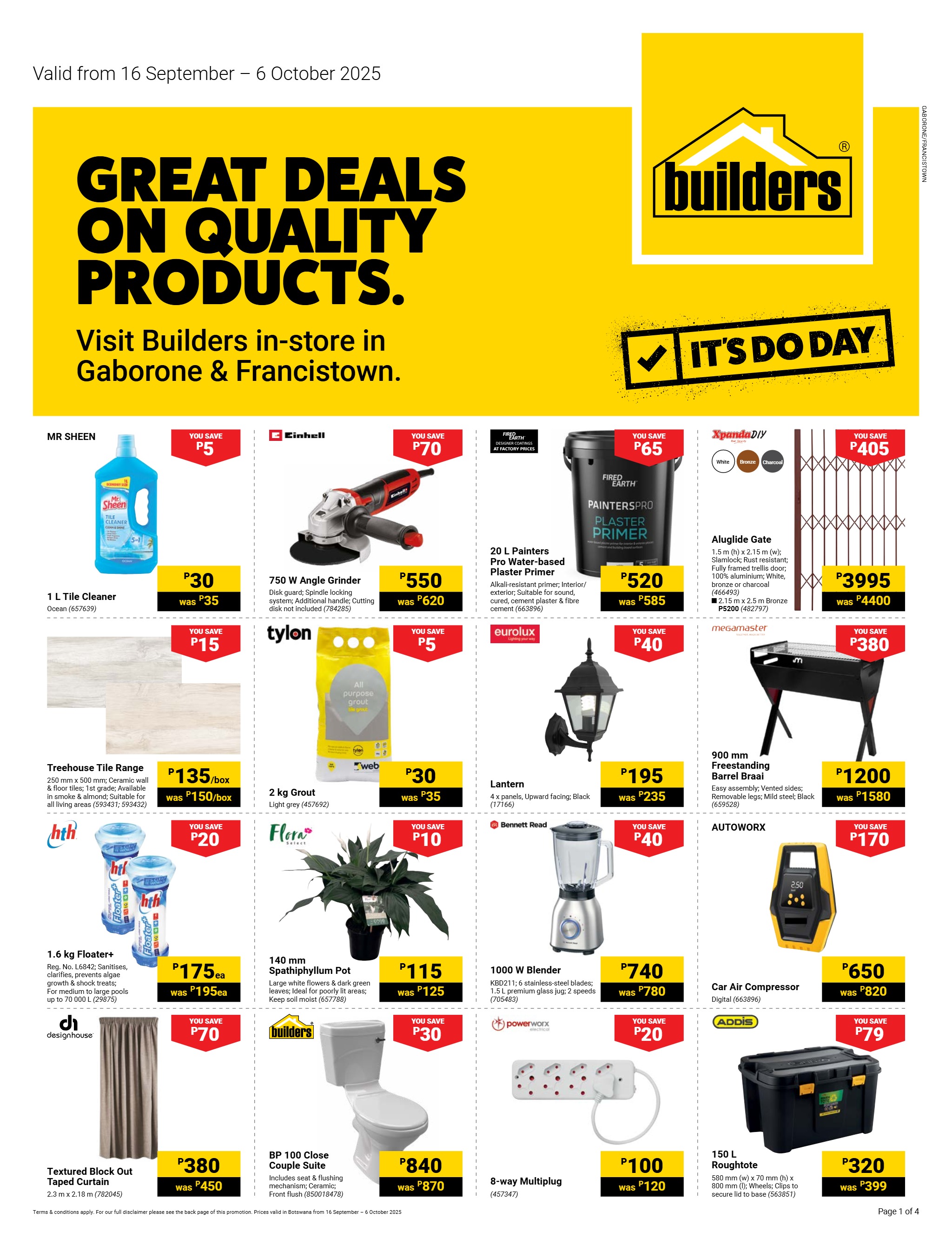 [Builders Warehouse - 16/09/2025] - Ends on 2025-10-06T00:00:00.000000Z